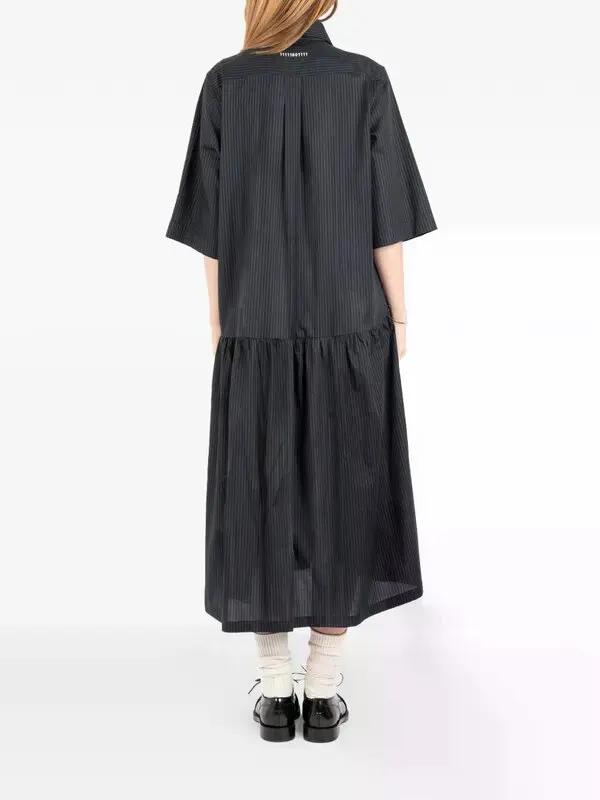 SOCIETE ANONYME Tie-detail Pinstriped Midi Dress