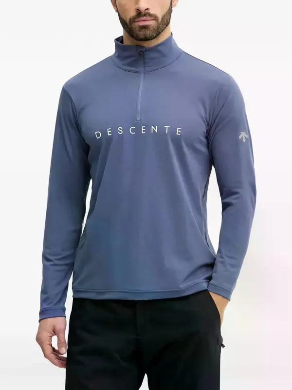 DESCENTE Zip Top With Logo Motif