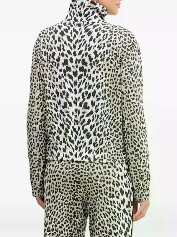 NEWLAND Leopard Print Zip Top
