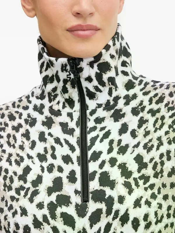 NEWLAND Leopard Print Zip Top