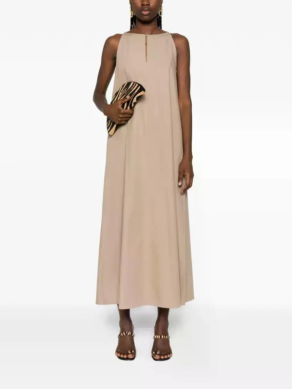 Agnona Sleeveless Keyhole Midi Dress