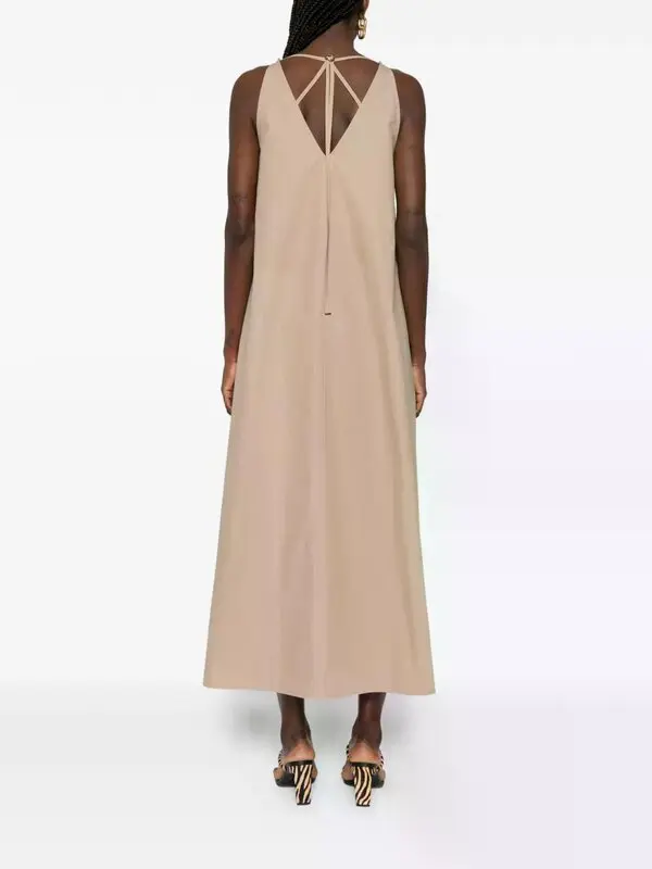 Agnona Sleeveless Keyhole Midi Dress