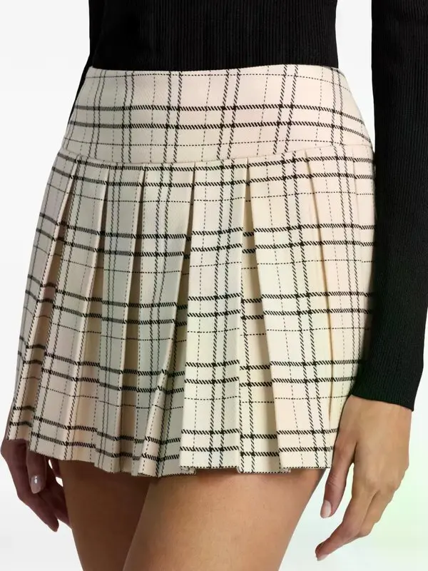 Alice + Olivia Box-pleat Plaid Mini Skirt