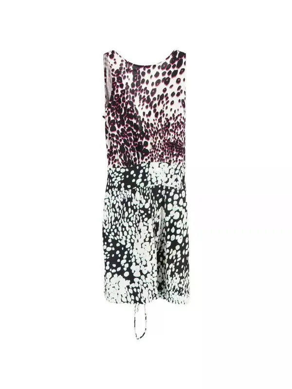 Diane Von Furstenberg Sleeveless Drawstring Pleated Mini Dress - Black