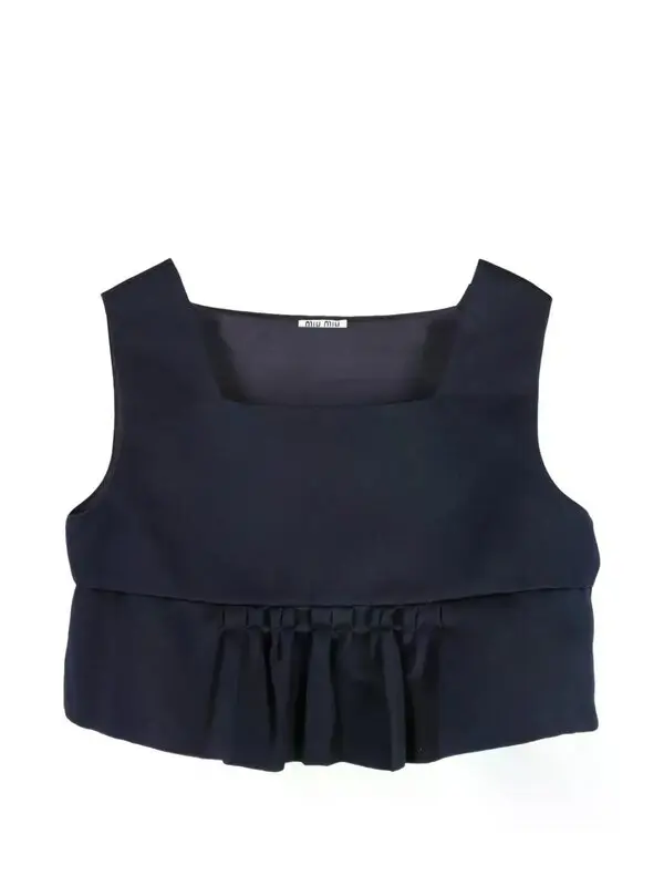 Miu Miu Cropped Top With Ruffle Detail - Blue
