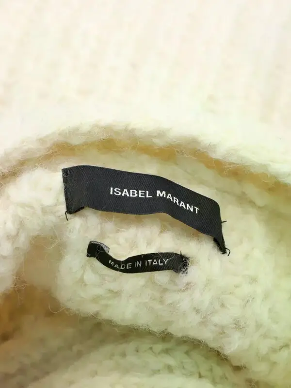 ISABEL MARANT VINTAGE Cream Button-detail Oversized Sweater