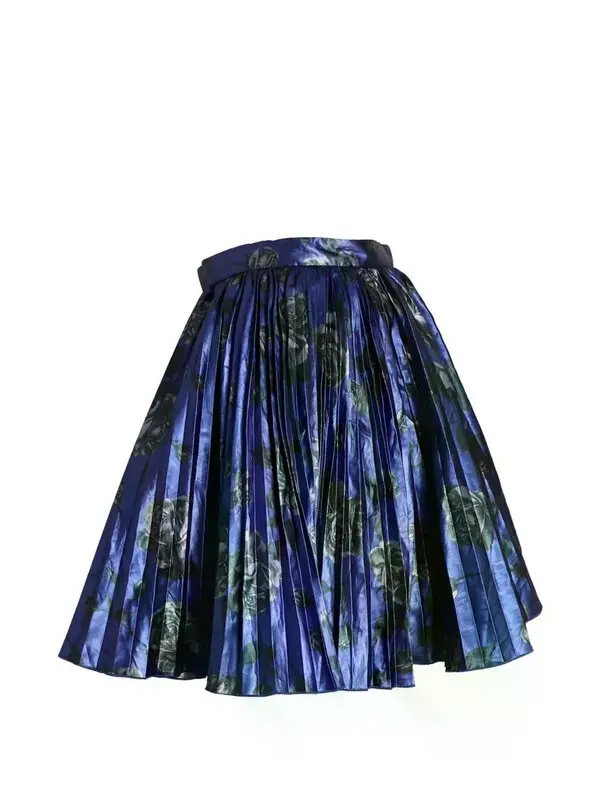Red Valentino Pleated Floral-print Skirt