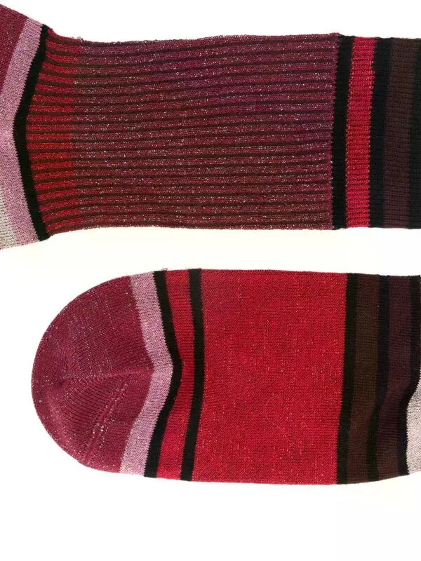 ALTO MILANO Striped Crew Socks