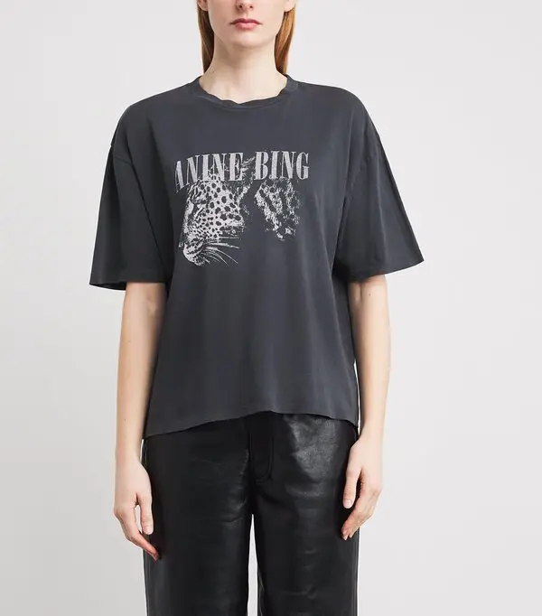 ANINE BING Leopard Print Cohen T-shirt