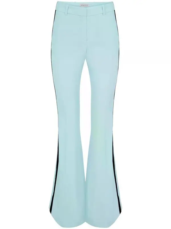 Nina Ricci Flared Trousers With Velvet Trim - Blue
