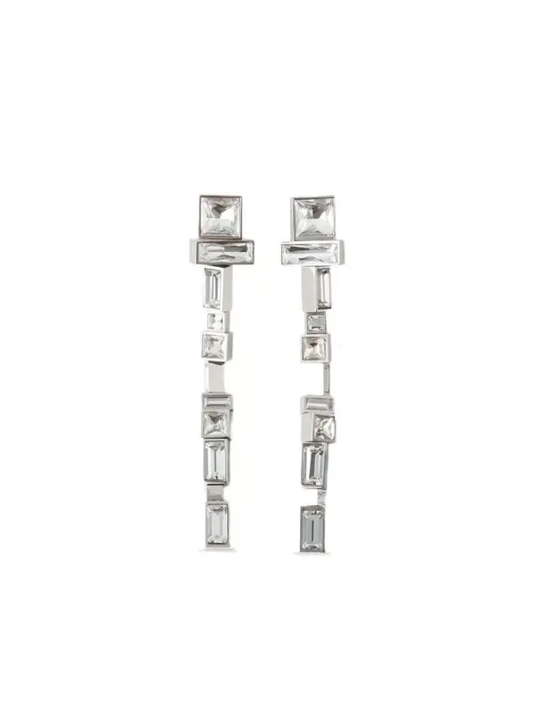 LANVIN Crystal-embellished Drop Earrings - Silver