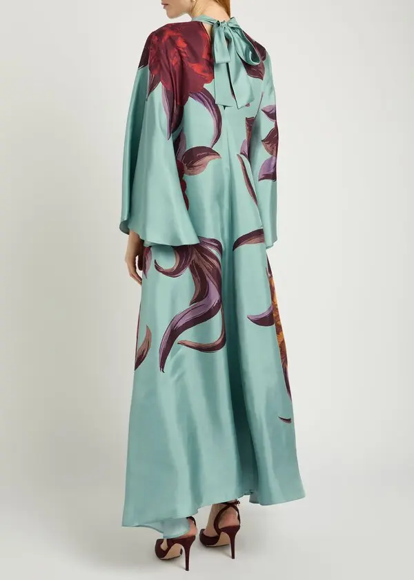 La DoubleJ Magnifico Floral-print Silk Maxi Dress