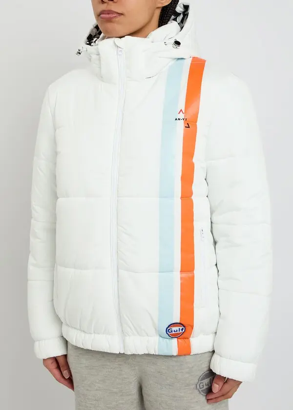 AN-Y1 Logo Embroidered Padded Jacket With Drawstring Hood