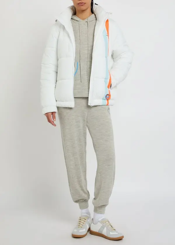 AN-Y1 Logo Embroidered Padded Jacket With Drawstring Hood
