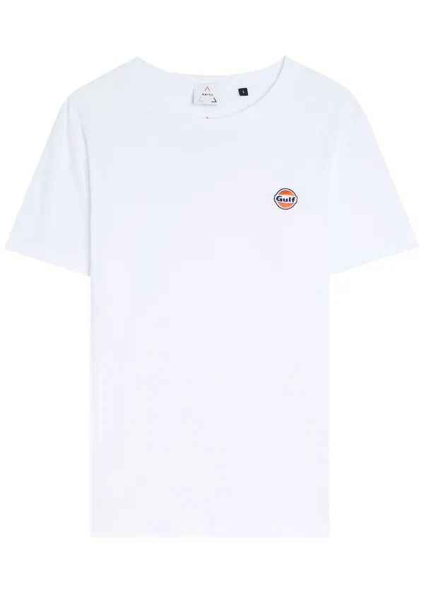 AN-Y1 Logo-embroidered Cotton T-shirt - White