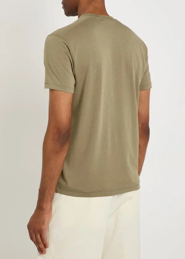 TOM FORD Logo-embroidered Jersey T-shirt - Green