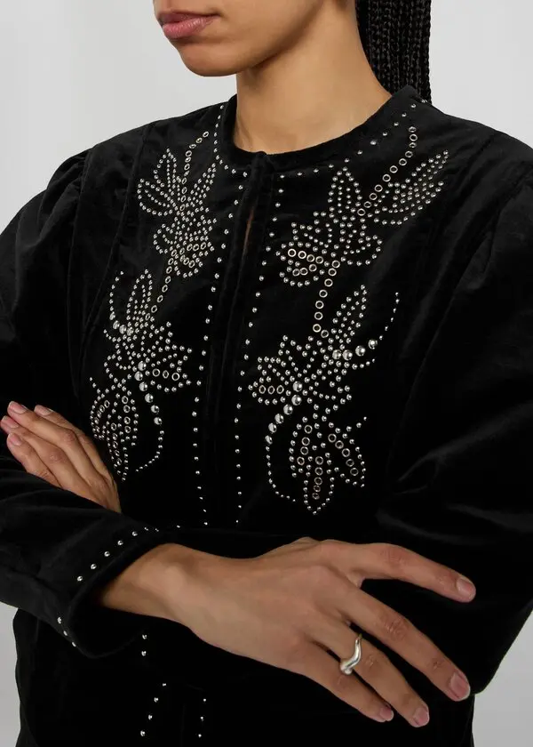 Isabel Marant Étoile Pietra Stud-embellished Velvet Jacket