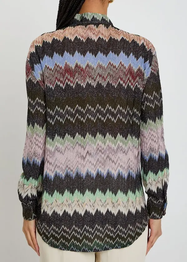 Missoni Snake-pattern Metallic-knit Shirt