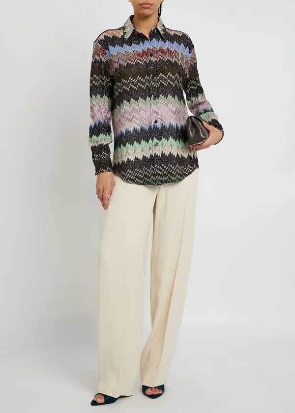 Missoni Snake-pattern Metallic-knit Shirt