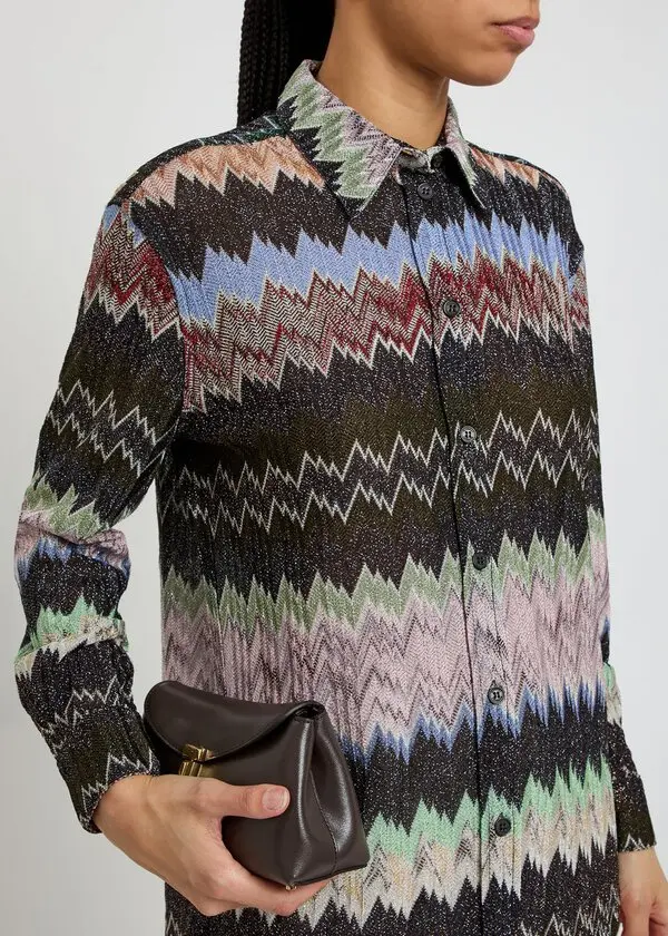 Missoni Snake-pattern Metallic-knit Shirt