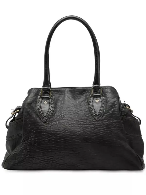 Fendi 2000-2010 Leather Etniko Du Jour Handbag - Black