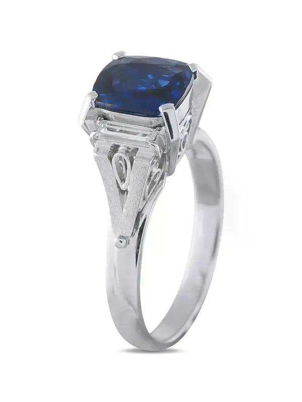 LB EXCLUSIVE Platinum Diamond And Sapphire Ring