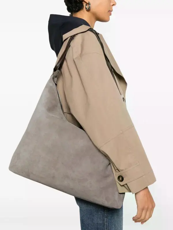Brunello Cucinelli Suede Shoulder Bag - Grey