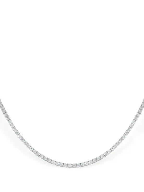 LB EXCLUSIVE 14k White Gold Diamond Tennis Necklace - Silver