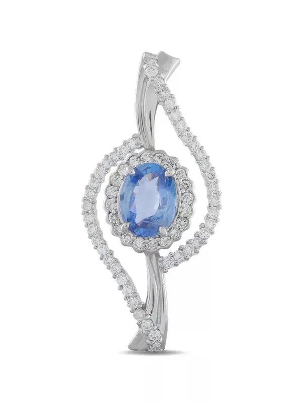 LB EXCLUSIVE Platinum Diamond And Sapphire Pendant - Silver
