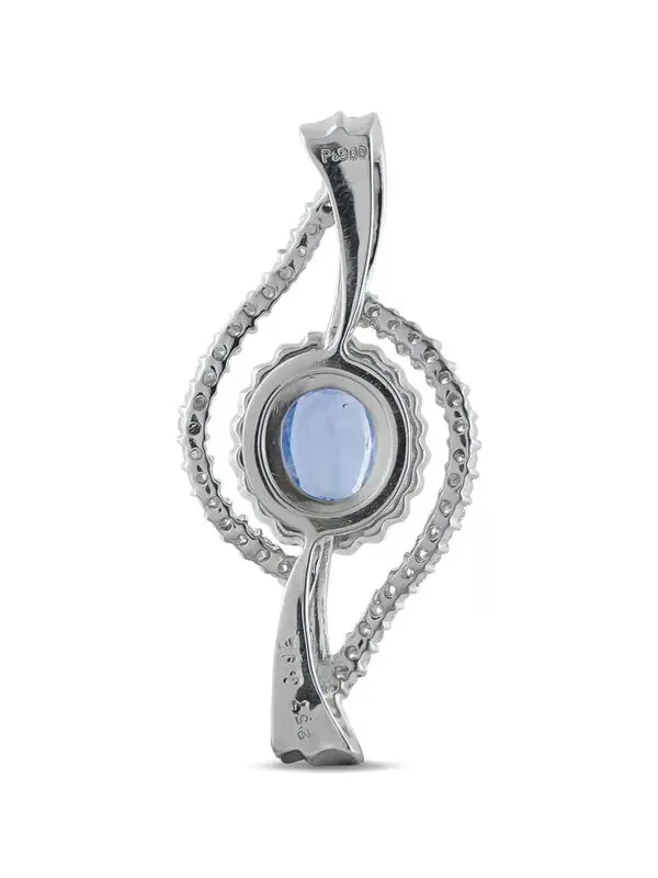 LB EXCLUSIVE Platinum Diamond And Sapphire Pendant