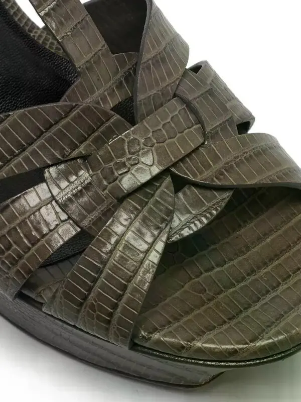 Saint Laurent Tribute Lizard-embossed Platform Sandals