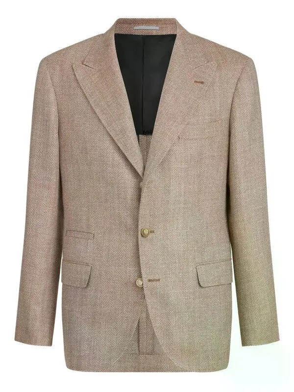 Brunello Cucinelli Chevron Peaked-lapels Blazer