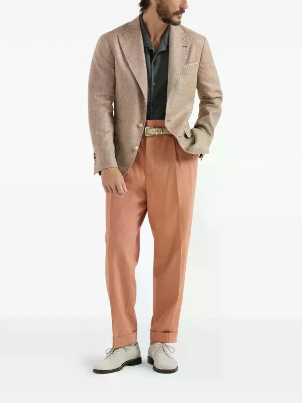 Brunello Cucinelli Chevron Peaked-lapels Blazer