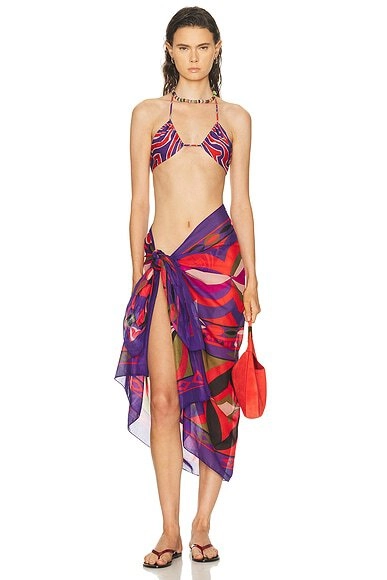 Emilio Pucci Geometric Print Bikini Top - Multicolor