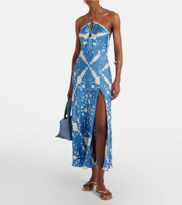 Poupette St Barth Stella Printed Maxi Dress - Blue