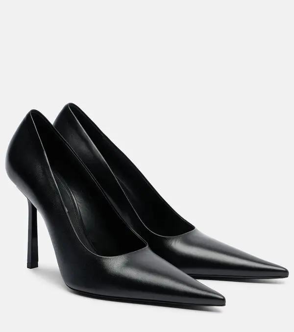 Victoria Beckham Leather Pointed Toe High Heel Pumps - Black