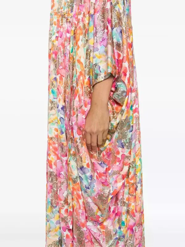BAMBAH Haya Kaftan With Graphic Print And Gold-tone Trim