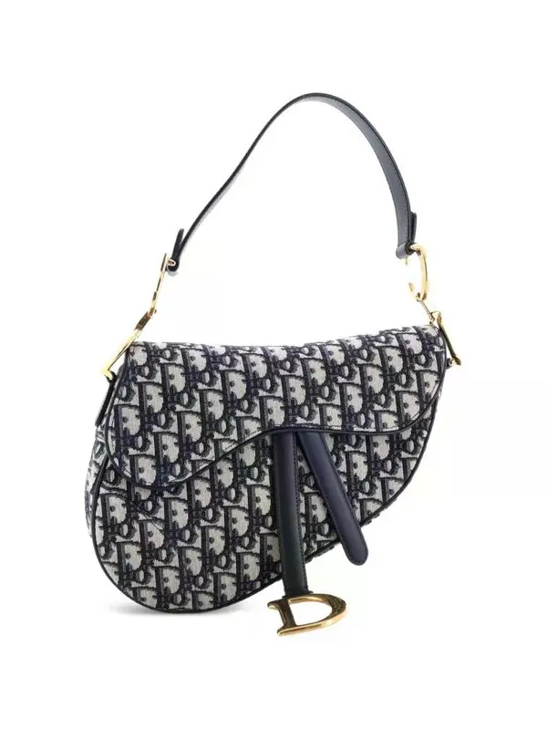 Dior Saddle Handbag Oblique Canvas Medium Shoulder Bag - Blue