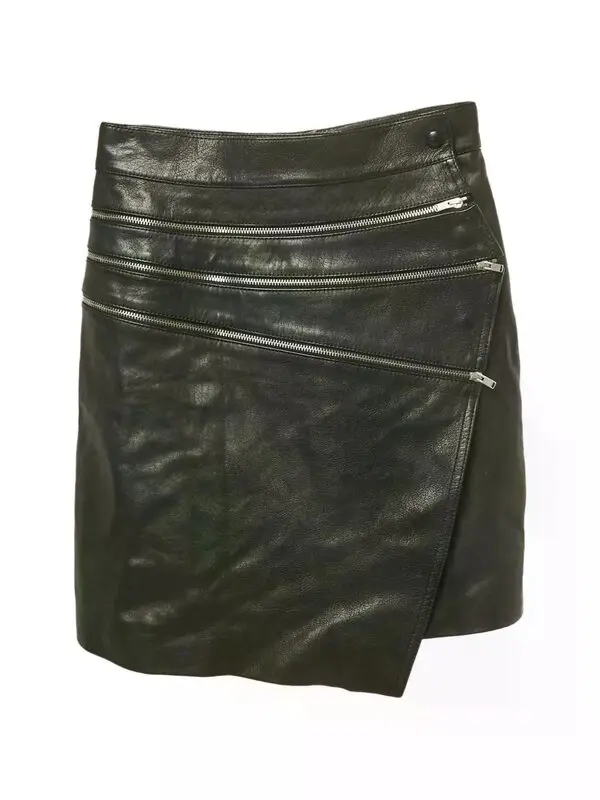 Saint Laurent Leather Zip Detail Mini Skirt