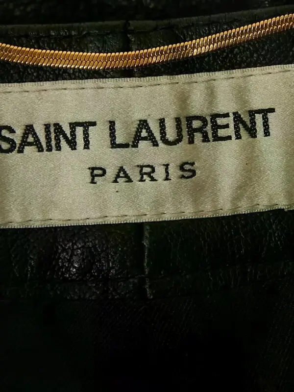Saint Laurent Leather Zip Detail Mini Skirt