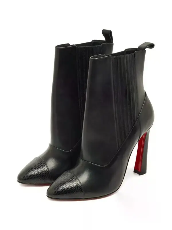 CHRISTIAN LOUBOUTIN Leather High Heel Ankle Boots - Black