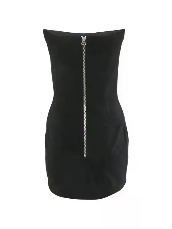Balmain Velvet Strapless Mini Dress - Black