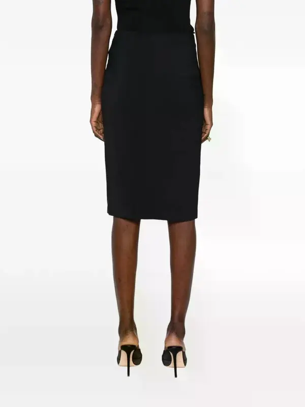 Elisabetta Franchi Midi Skirt With Logo Detail And Slit