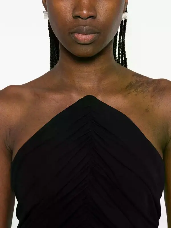 Alexander Wang Strapless Ruched Midi Dress With High-low Hem