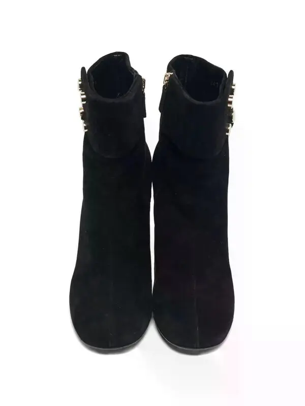 Gucci Suede Studded Zip-up Ankle Boots