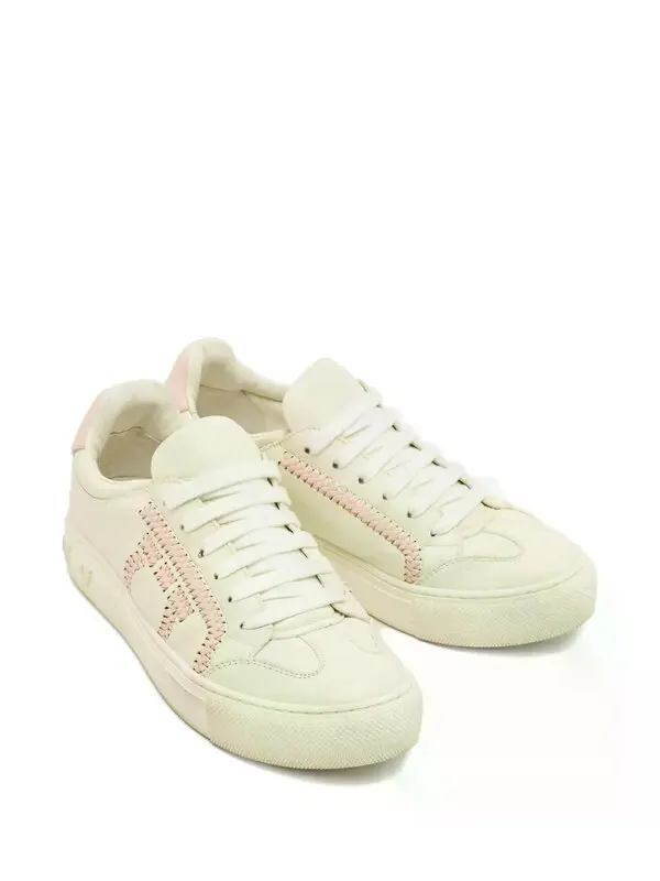 FERRAGAMO Leather Gancini Lace-up Sneakers