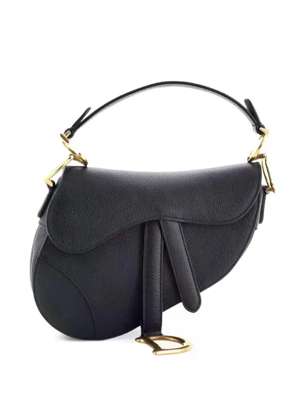 Dior Saddle Handbag Leather Mini Shoulder Bag - Black
