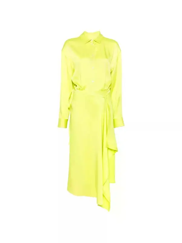 MSGM Midi Dress With Draped Skirt - Green