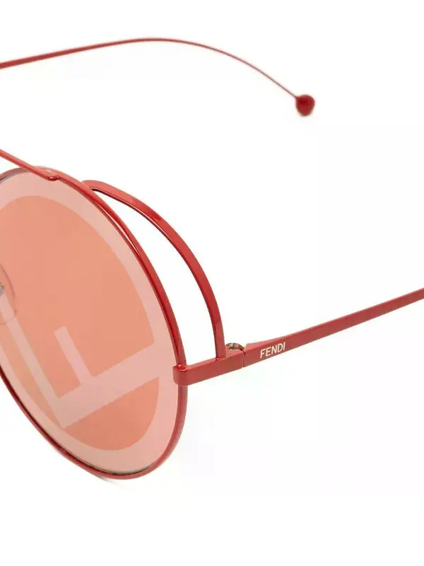 Fendi Ff 0285/s Round-frame Sunglasses - Red
