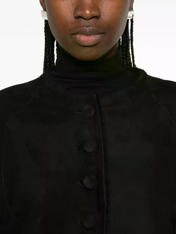 Nour Hammour Willow Buttoned Leather Jacket
